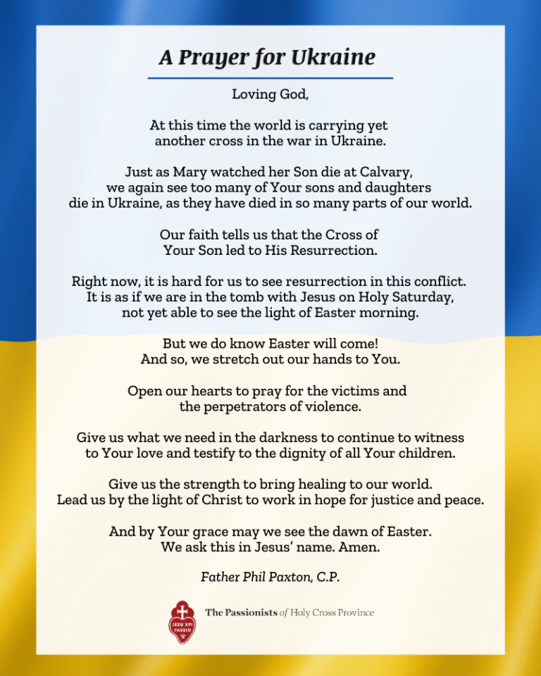 Prayer for Ukraine – The Passionists of Holy Cross Province