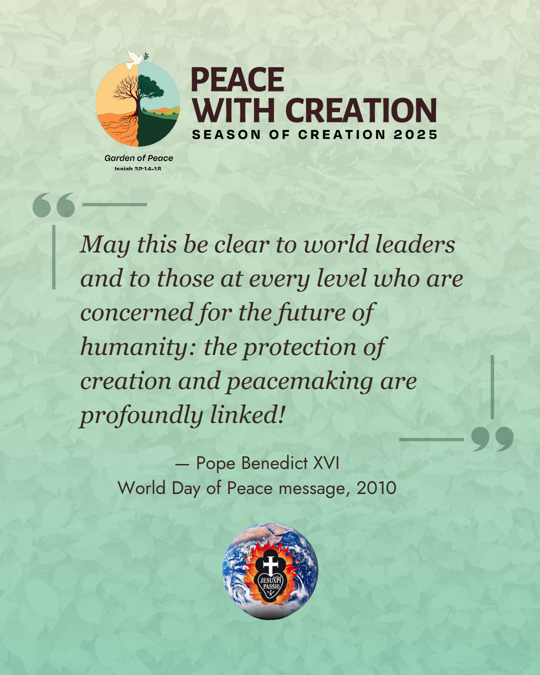 Peace and Creation are Profoundly Linked – The Passionists of Holy ...